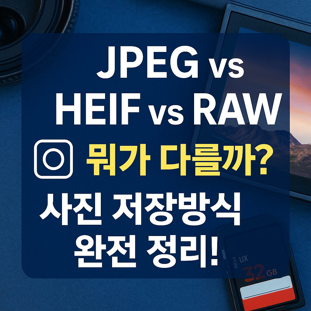 JPEG, HEIF, RAW 차이와 선택 기준 - 미러리스 카메라 저장 방식 구분 - Lensviewst